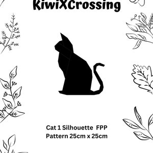 FPP Pattern Cat 1 Silhouette Foundation Paper Piecing 25x25cm or 10 ...