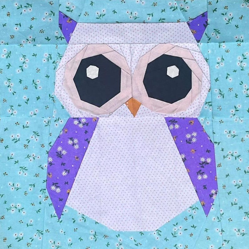 Owl Quilt Block Pattern, Modern Foundation Paper Piecing (PDF Download ...