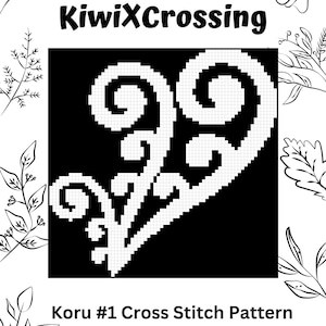 Cross Stitch Pattern Maori Koru 1 New Zealand Chart Iconic Kiwiana ...