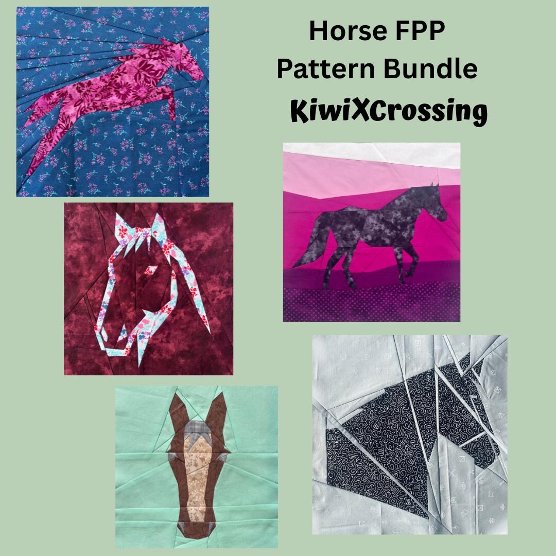 FPP Pattern Horses Bundle Quilt Block PDF Printable Foundation Paper ...