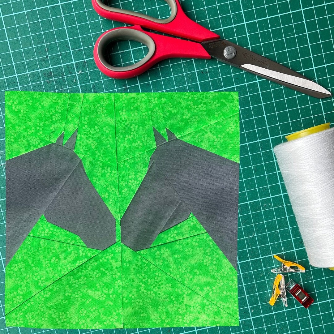 Horses Quilt Block Pattern Foundation Paper Piecing FPP Printable PDF ...