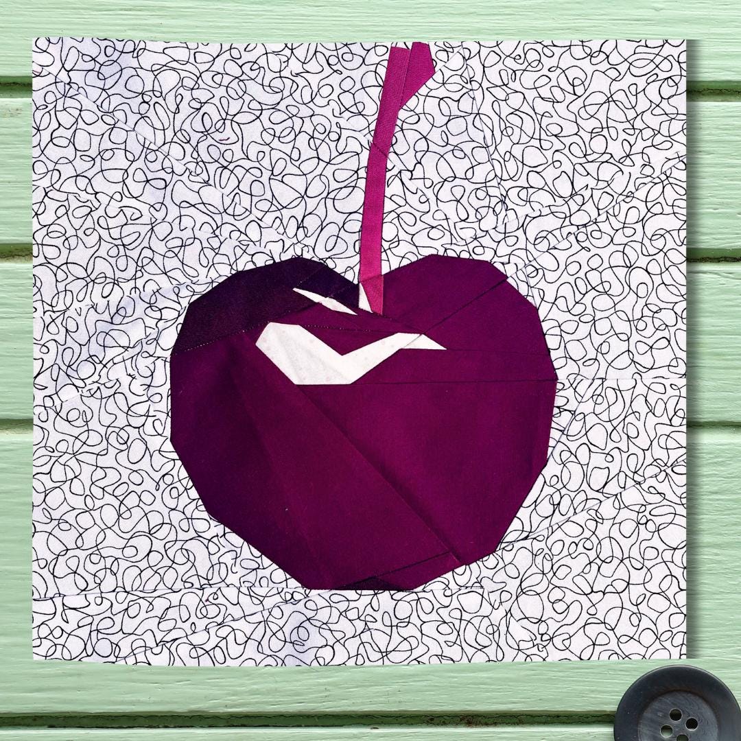 Cherry Quilt Block Pattern Foundation Paper Piecing FPP 50 X50 Cm FPP ...