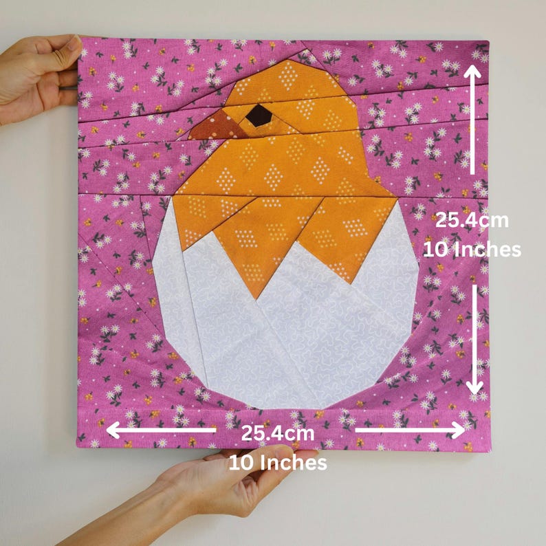FPP Pattern Easter Chick Foundation Paper Piecing 25.4x25.4cm or 10 ...