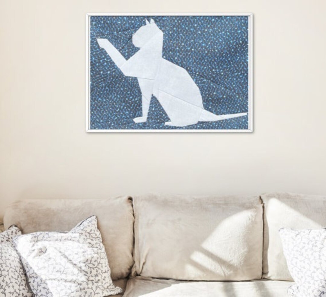 FPP Pattern Larger Sized Cat 5 Silhouette Foundation Paper Piecing ...