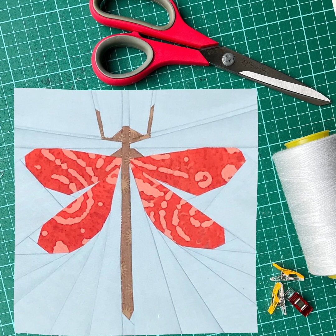 FPP Patterndragonfly Foundation Paper Piecing Quilt Block Borneo Garden ...