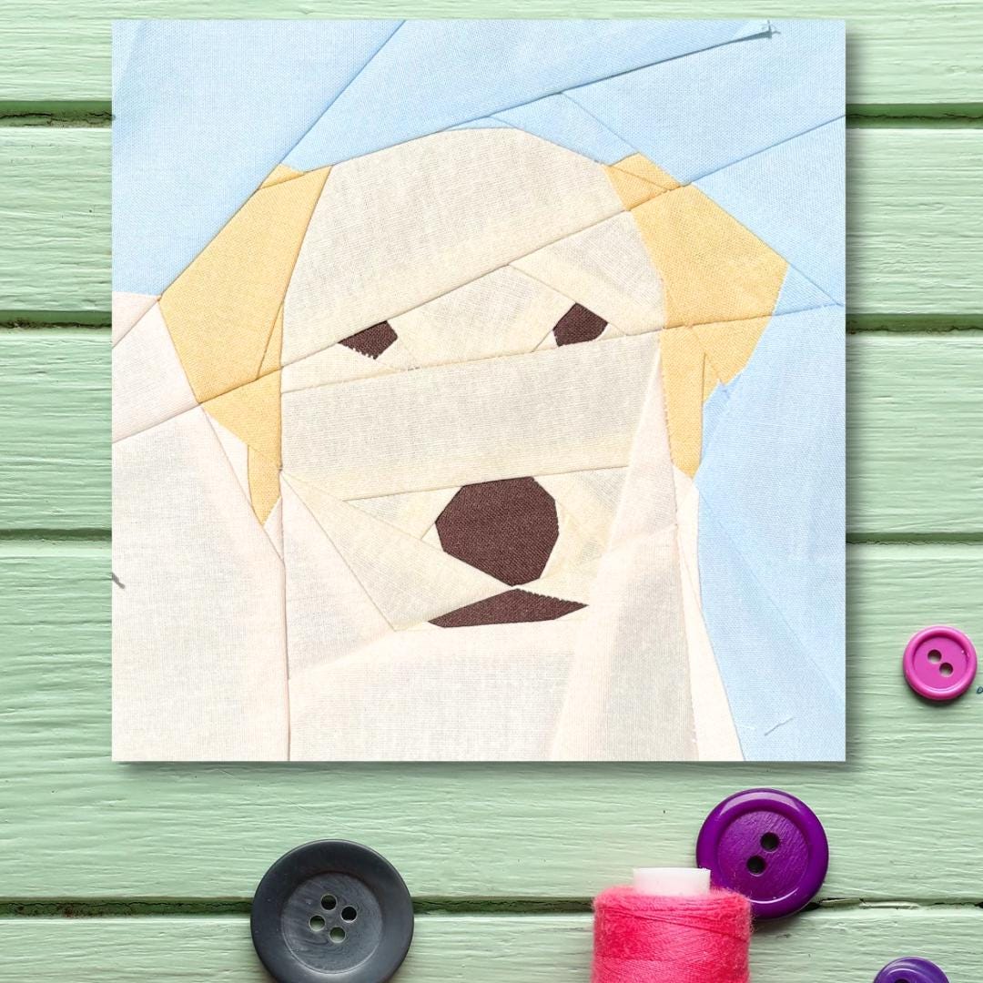 FPP Pattern Labrador Dog Foundation Paper Piecing Quilt Block PDF ...