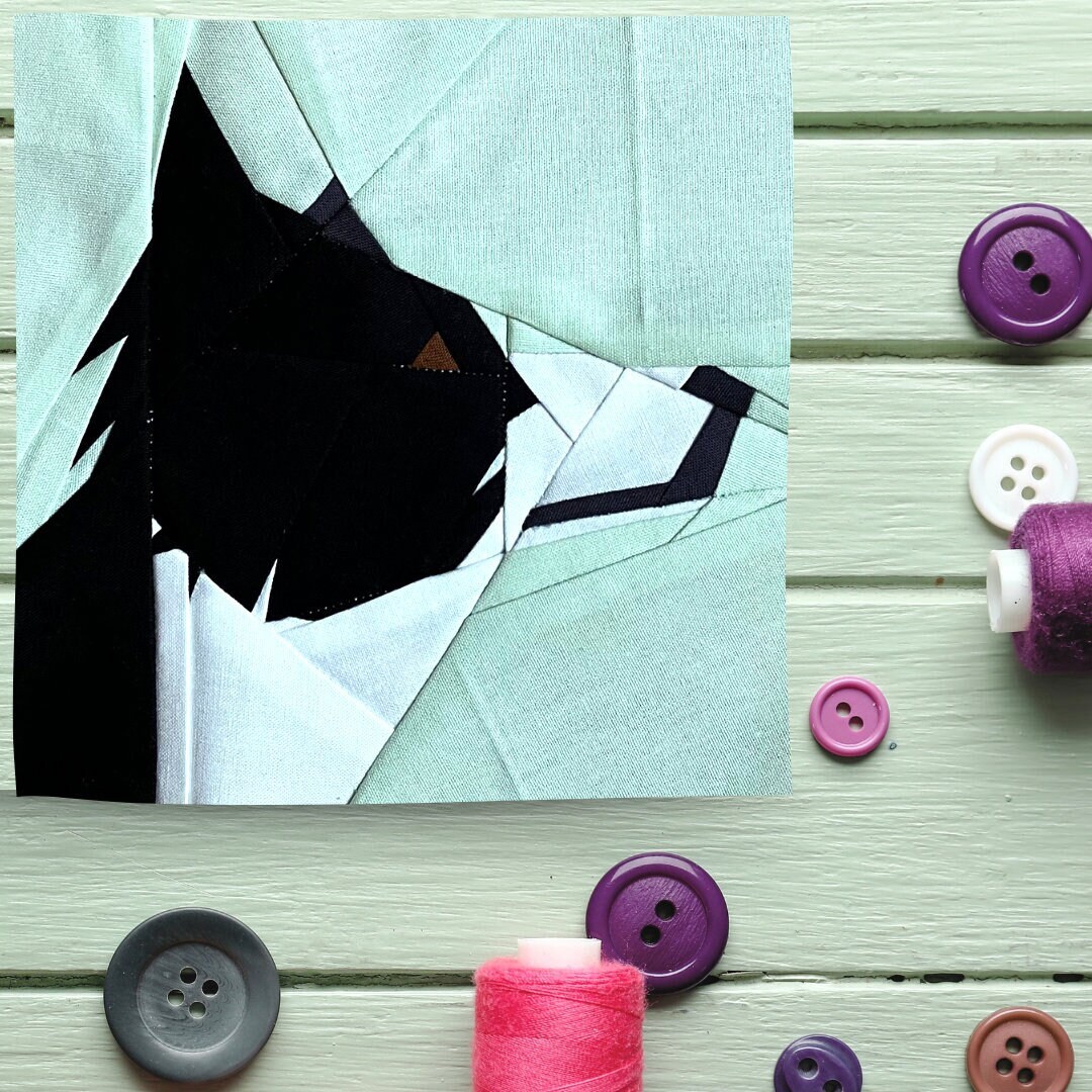 FPP Pattern Border Collie Dog Foundation Paper Piecing Quilt Block PDF ...