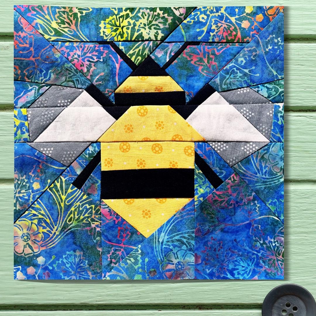 Bumblebee Quilt Block Pattern Foundation Paper Piecing FPP Instant Download PDF 30.5cm X 30.5cm ...
