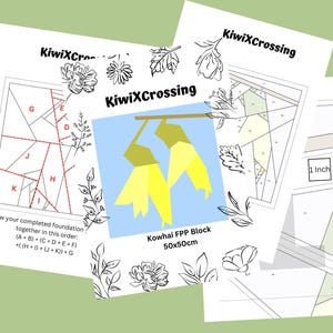 Foundation Paper Piecing Quilt Block Kowhai Flower New Zealand PDF ...