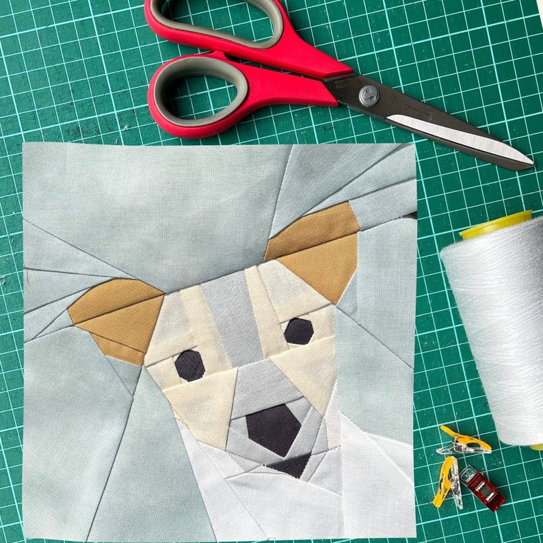 FPP Pattern Jack Russell Fox Terrier Dog Foundation Paper Piecing Quilt ...