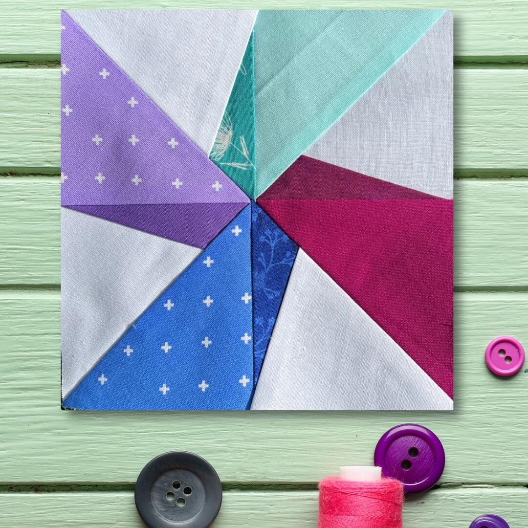 Fan Pinwheel Foundation Paper Pieced Block Pattern FPP Three Sizes 15 ...