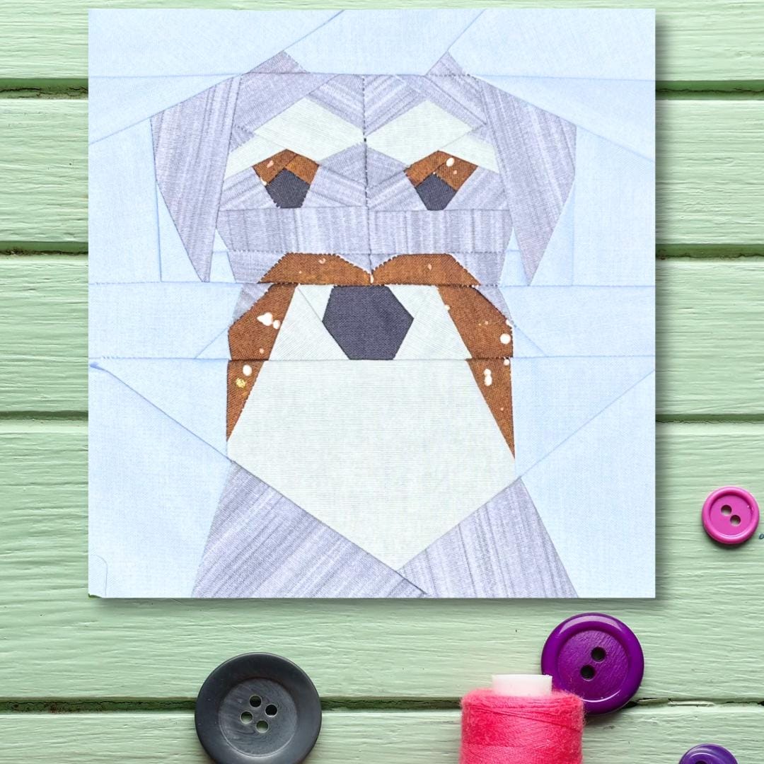 FPP Pattern Schnauzer Dog Foundation Paper Piecing Quilt Block PDF ...