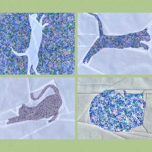 FPP Pattern Bundle 10x Cat Silhouette Foundation Paper Piecing Pattern ...