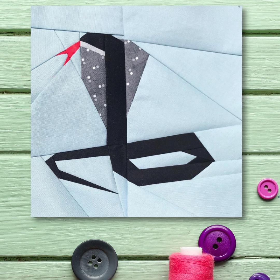 FPP Pattern Sumatran Cobra Snake Foundation Paper Piecing Quilt Block ...