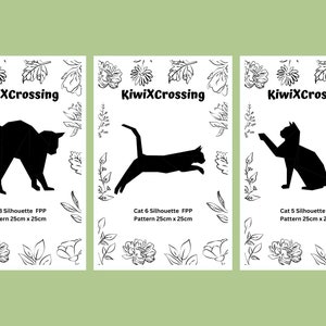 FPP Pattern Bundle 10x Cat Silhouette Foundation Paper Piecing Pattern ...