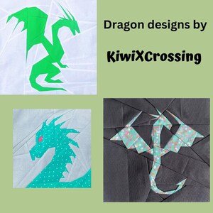 Giant Dragon Quilt Block Pattern Foundation Paper Piecing FPP PDF 80 ...