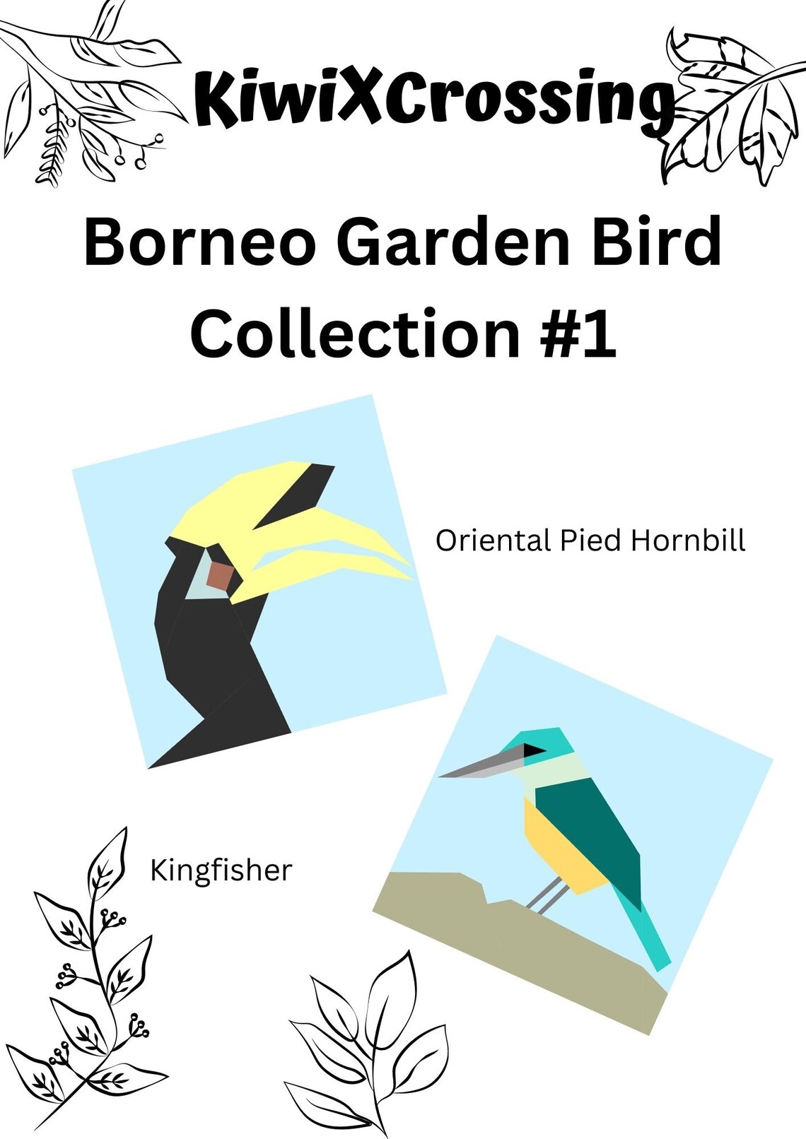 Foundation Paper Piecing Pattern Borneo Garden Butterfly Collection ...