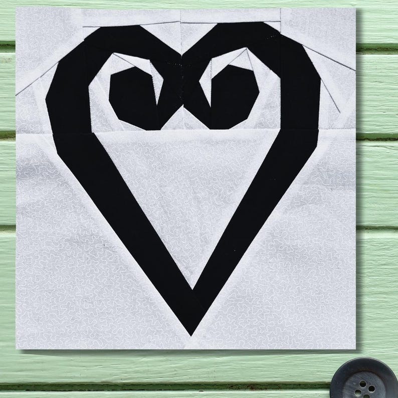 Koru Heart Quilt Block Pattern Printable Foundation Paper Piecing ...