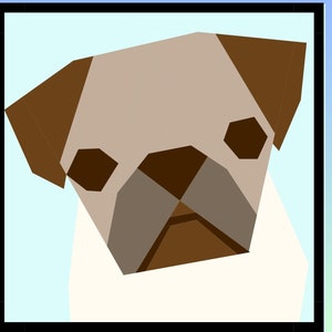 FPP Pattern Pug Dog Foundation Paper Piecing Quilt Block PDF Instant ...