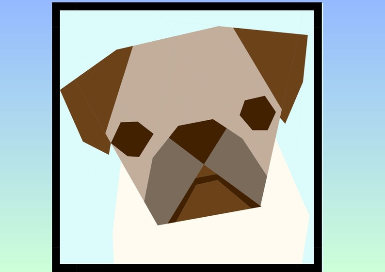 FPP Pattern Pug Dog Foundation Paper Piecing Quilt Block PDF Instant ...