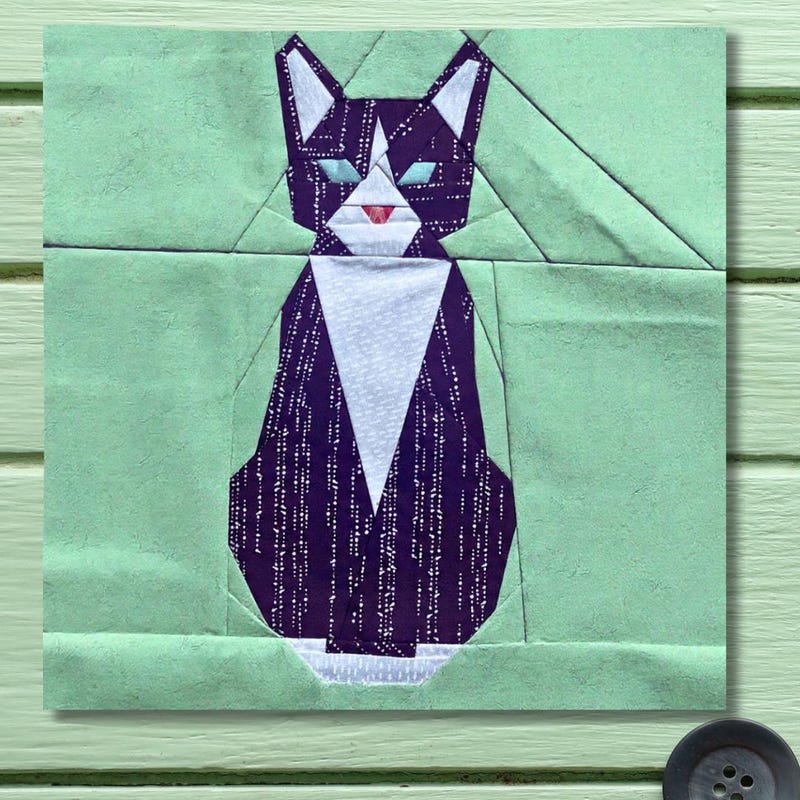 Cat Patchwork Cushion - Etsy