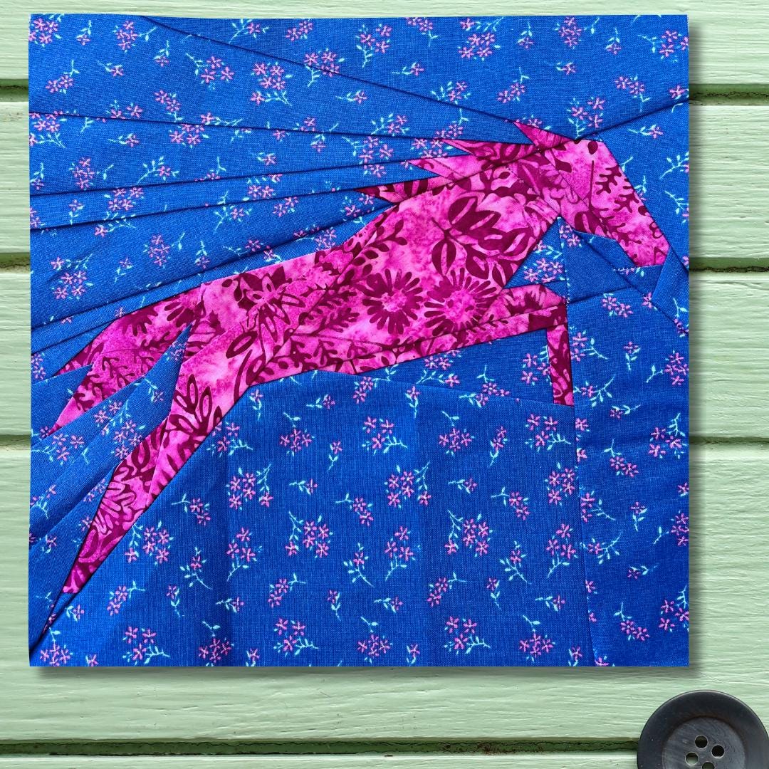 FPP Pattern Horse Foundation Paper Piecing 25.4x25.4cm or 10 Inch ...