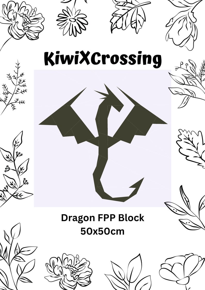 Dragon Quilt Block Pattern Foundation Paper Piecing FPP PDF - Etsy