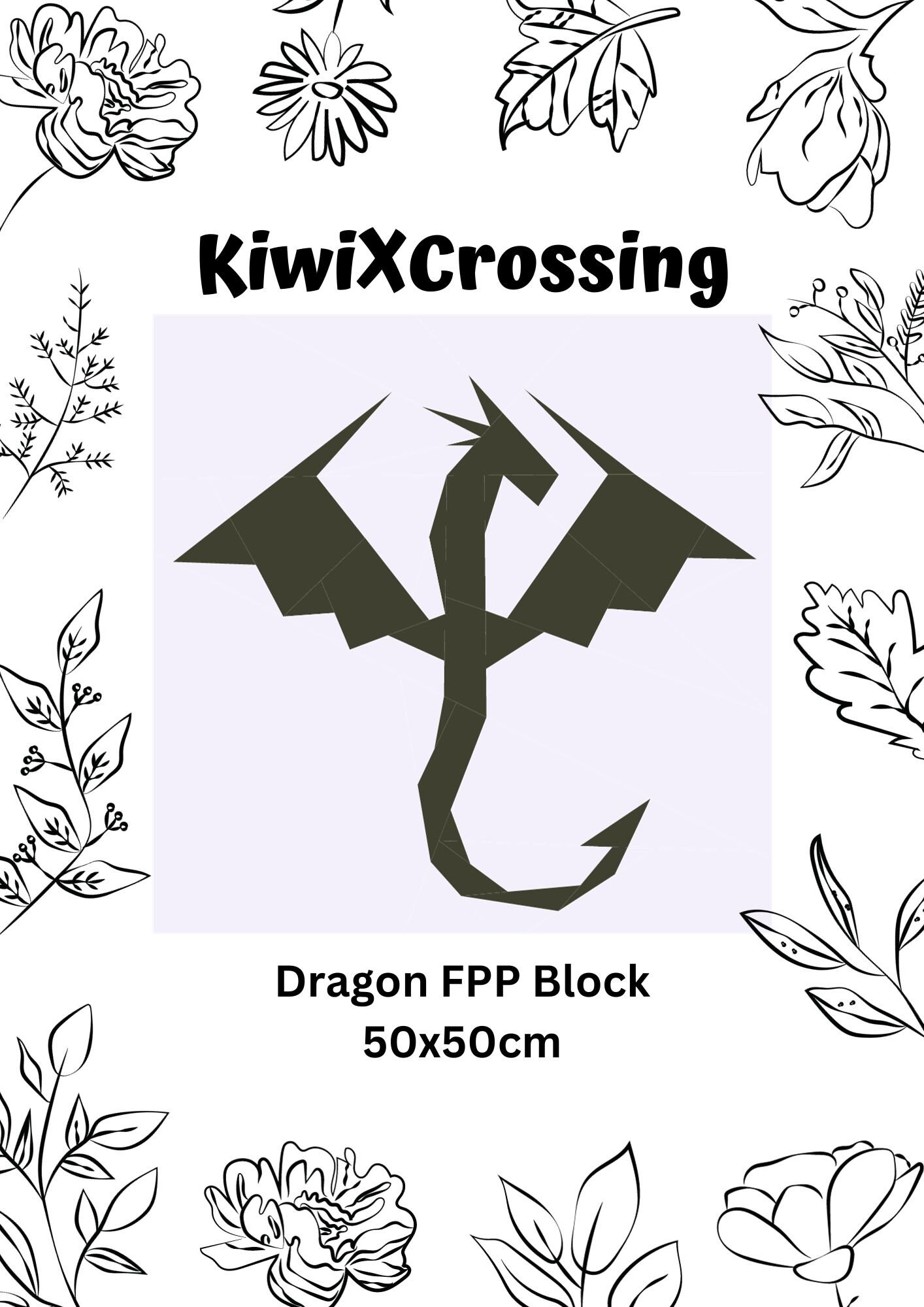 Dragon Quilt Block Pattern Foundation Paper Piecing FPP PDF - Etsy