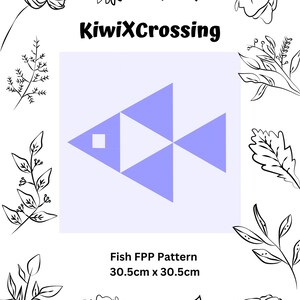 Fish Quilt Block Pattern Beginners Easy Foundation Paper Piecing FPP ...