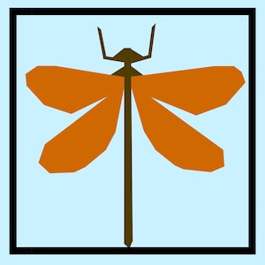 FPP Pattern Dragonfly Foundation Paper Piecing Quilt Block Borneo ...