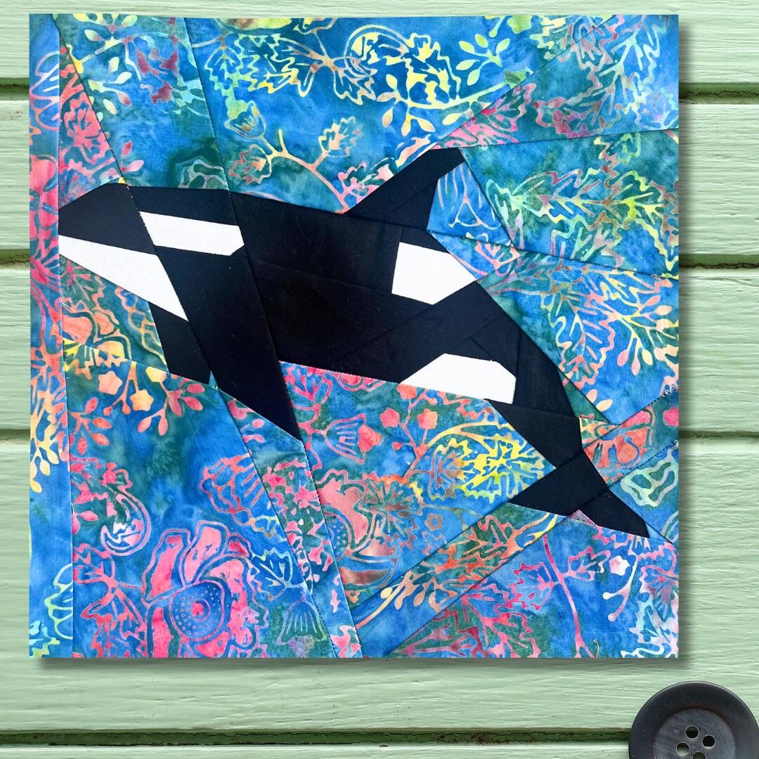 Orca Killer Whale Quilt Block Pattern Foundation Paper Piecing FPP ...