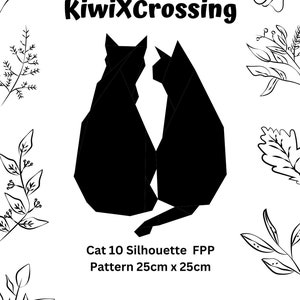 FPP Pattern Cat 10 Silhouette Foundation Paper Piecing 25x25cm or 10 ...