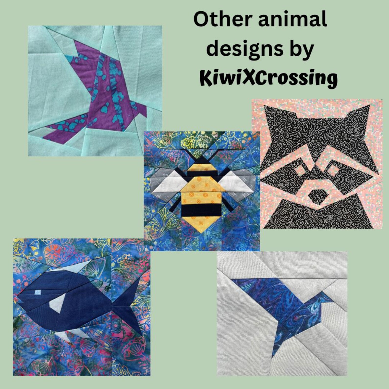 Orca Killer Whale Quilt Block Pattern Foundation Paper Piecing FPP ...
