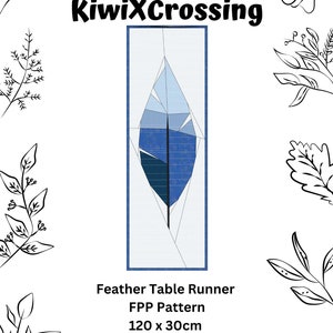 FPP Pattern Table Runner Quilted Feather Foundation Paper Piecing 120cm ...