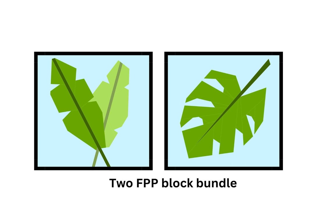 FPP Pattern Palm Leaves and Mostera Foundation Paper Piecing - Etsy