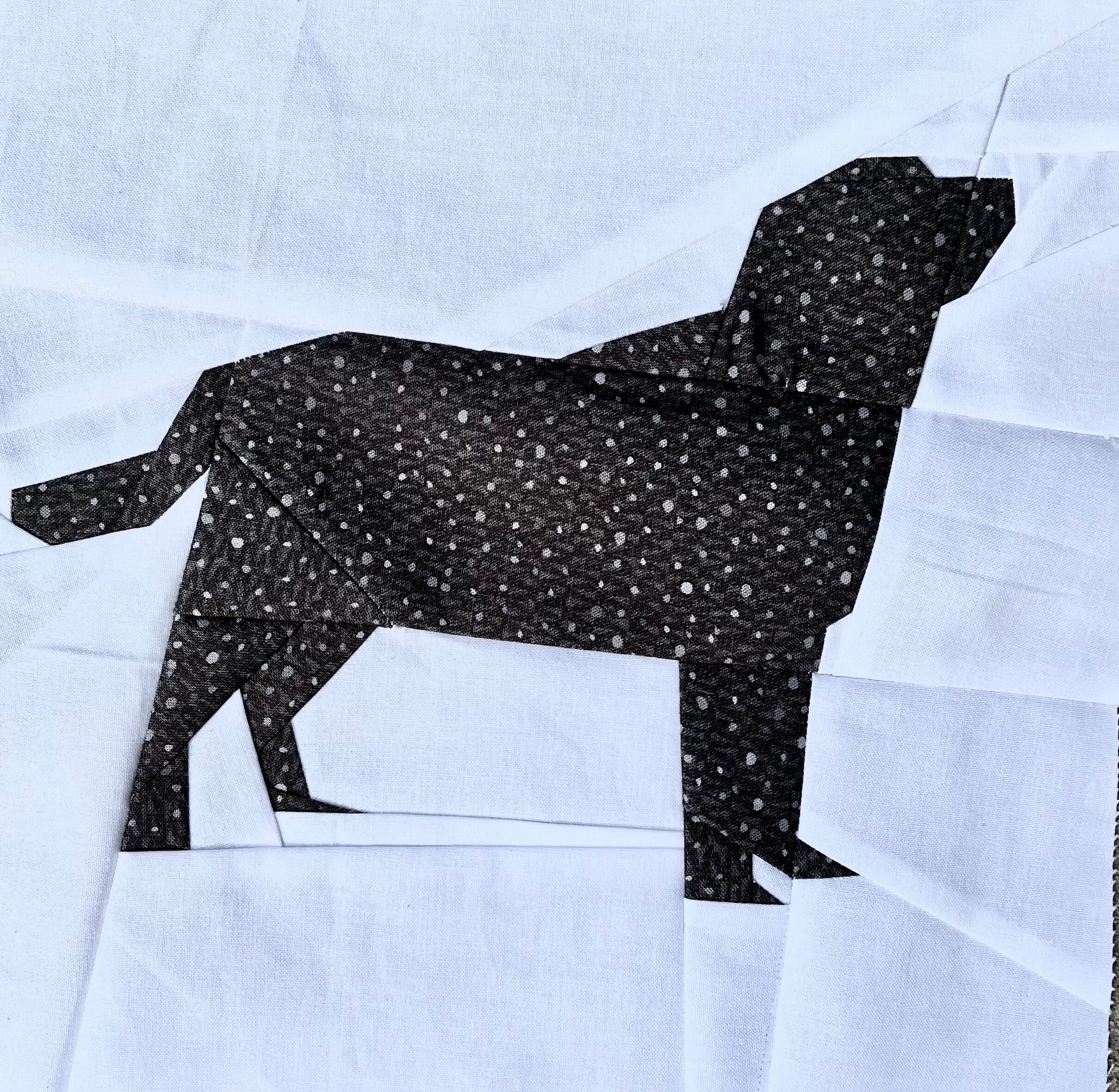 FPP Pattern Labrador Dog Silhouette Foundation Paper Piecing Quilt ...
