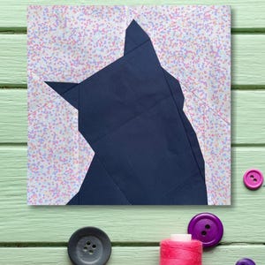 Cat Quilt Block FPP Pattern Foundation Paper Piecing Printable PDF 31 X ...