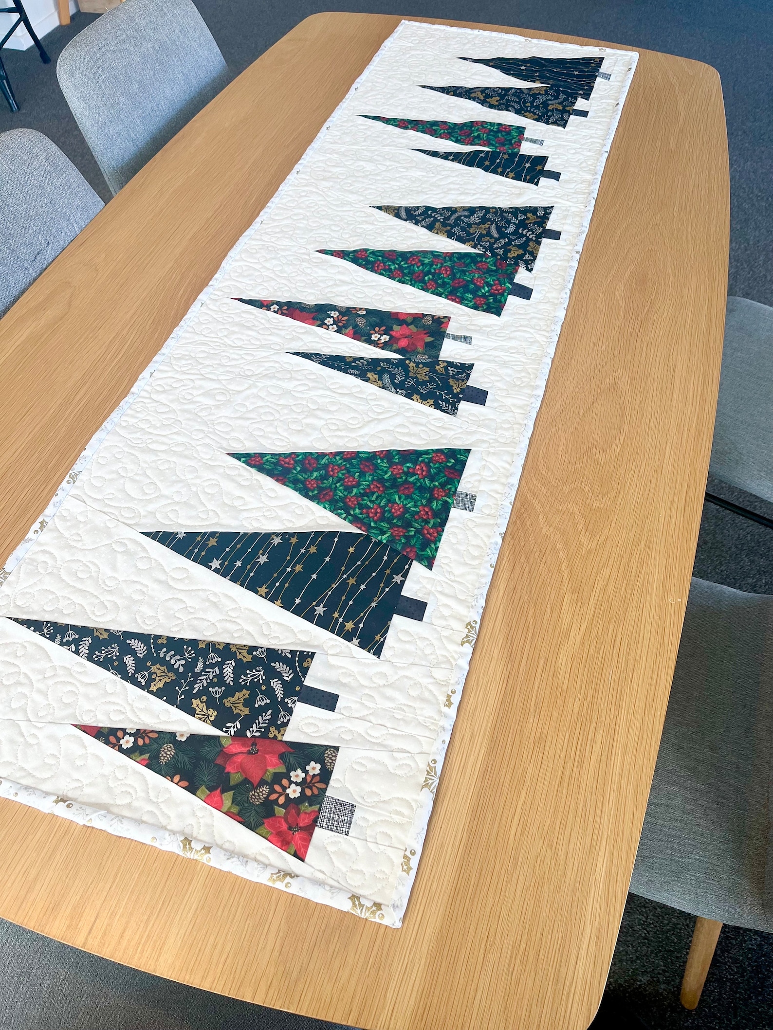 FPP Quilted Christmas Tree Pattern Festive Holiday Table Runner PDF ...