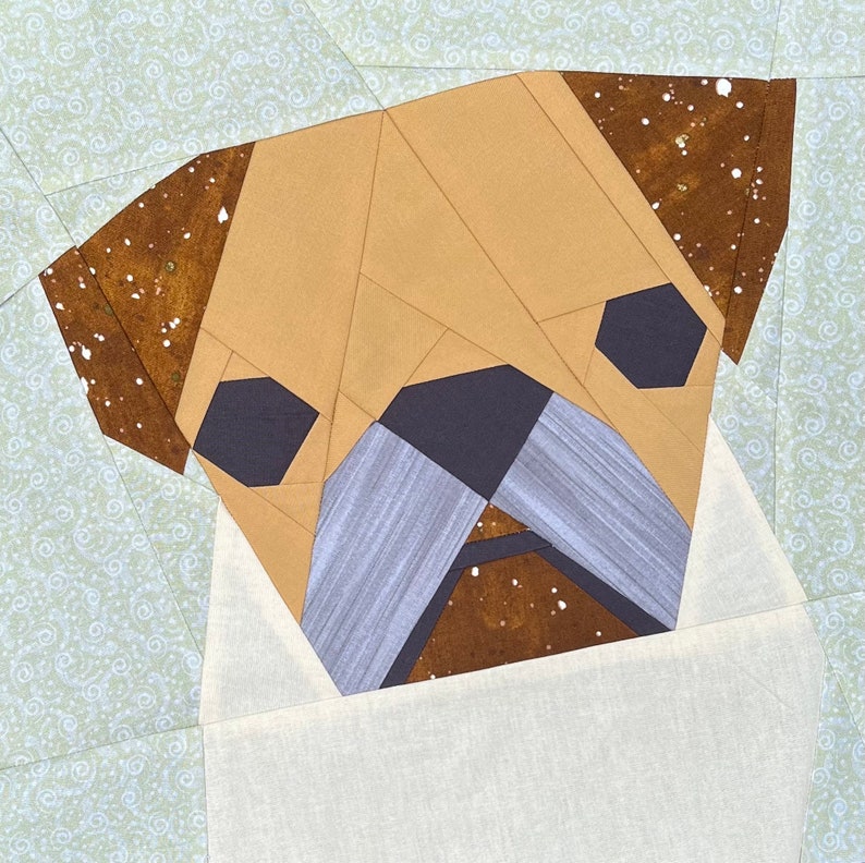FPP Pattern Pug Dog Foundation Paper Piecing Quilt Block PDF Instant ...