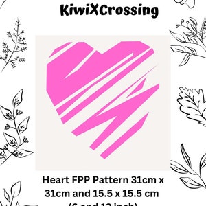 FPP Pattern Heart Paper Piecing Quilt Block PDF 6 & 12 Inch Foundation ...
