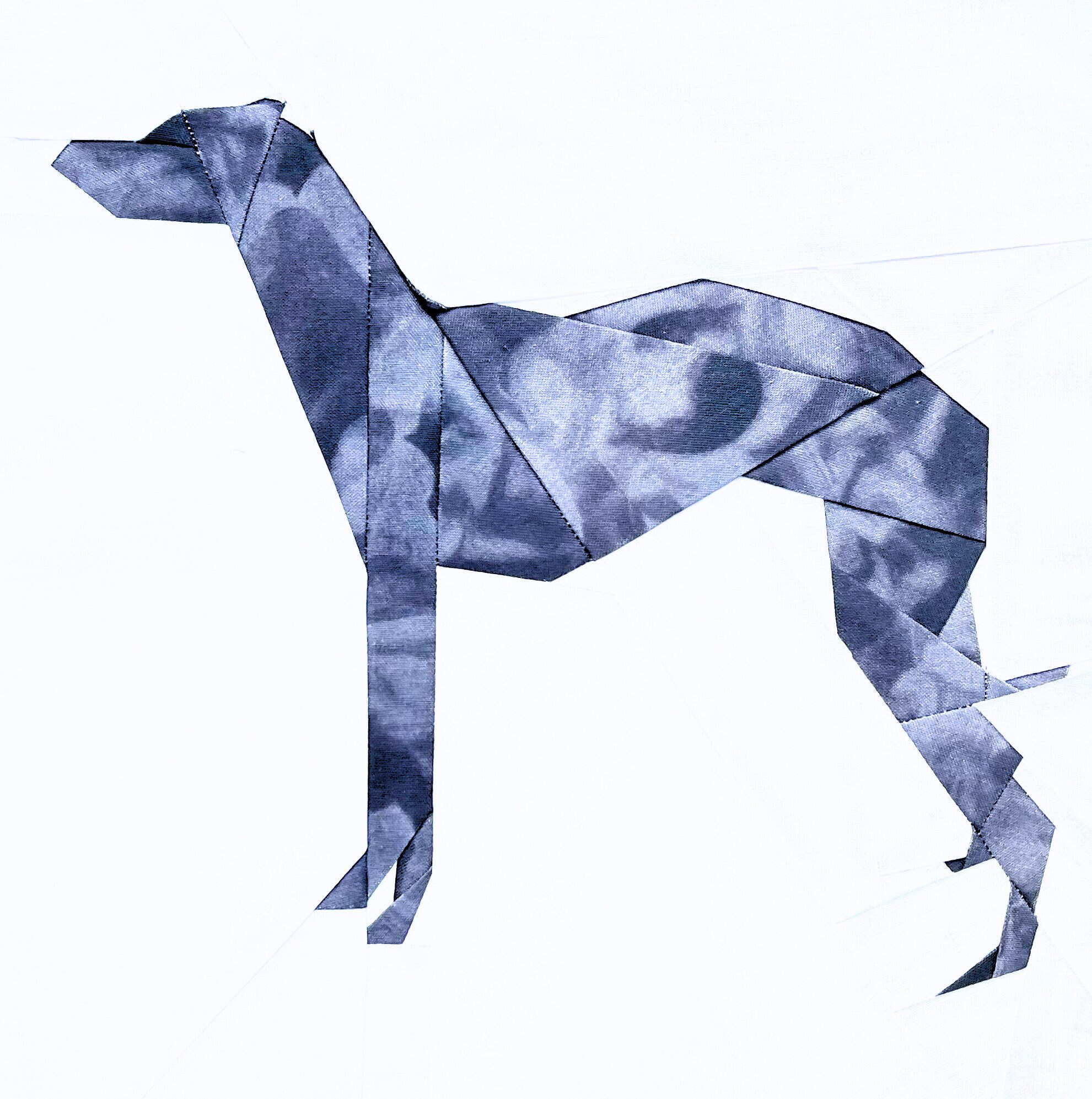 FPP Pattern Whippet Greyhound Dog Silhouette Foundation Paper Piecing ...