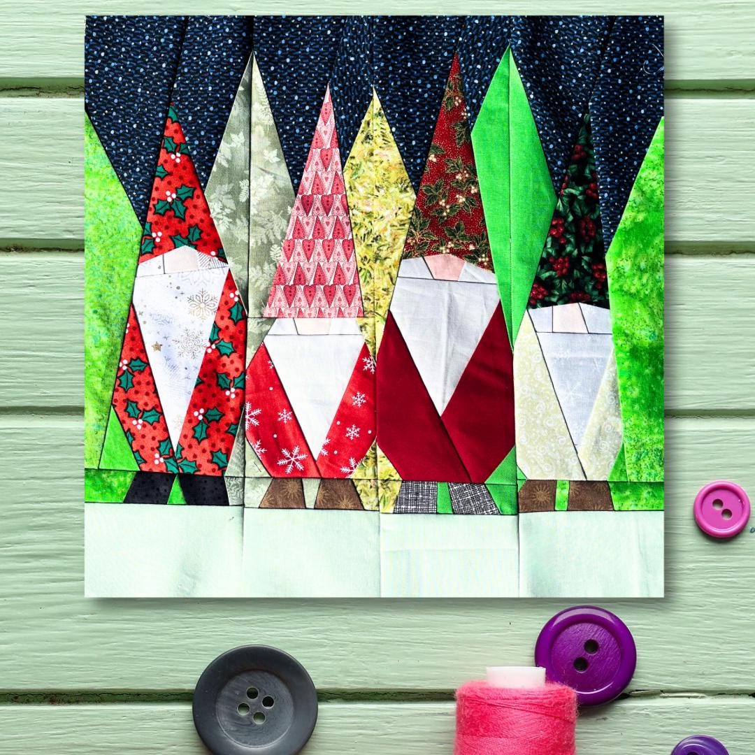 FPP Pattern Christmas Gnomes Block or Holiday Table Runner PDF ...
