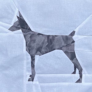 FPP Pattern Doberman Pinscher Dog Silhouette Foundation Paper Piecing ...