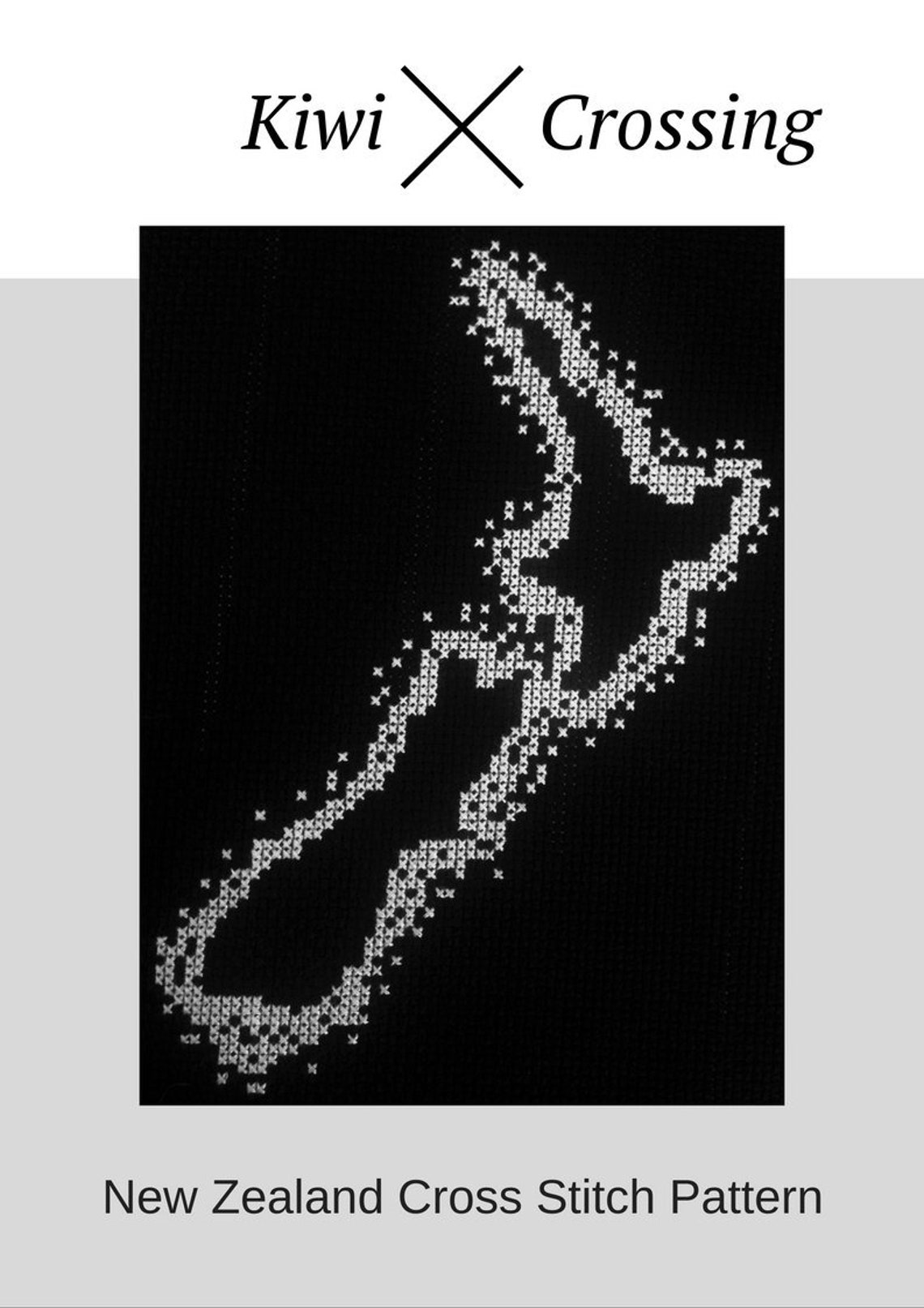 Cross Stitch Pattern New Zealand Map Aotearoa Instant PDF - Etsy