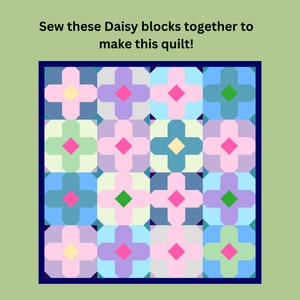 Daisy Foundation Paper Pieced Quilt Block Pattern FPP 15 X 15cm 25 X ...