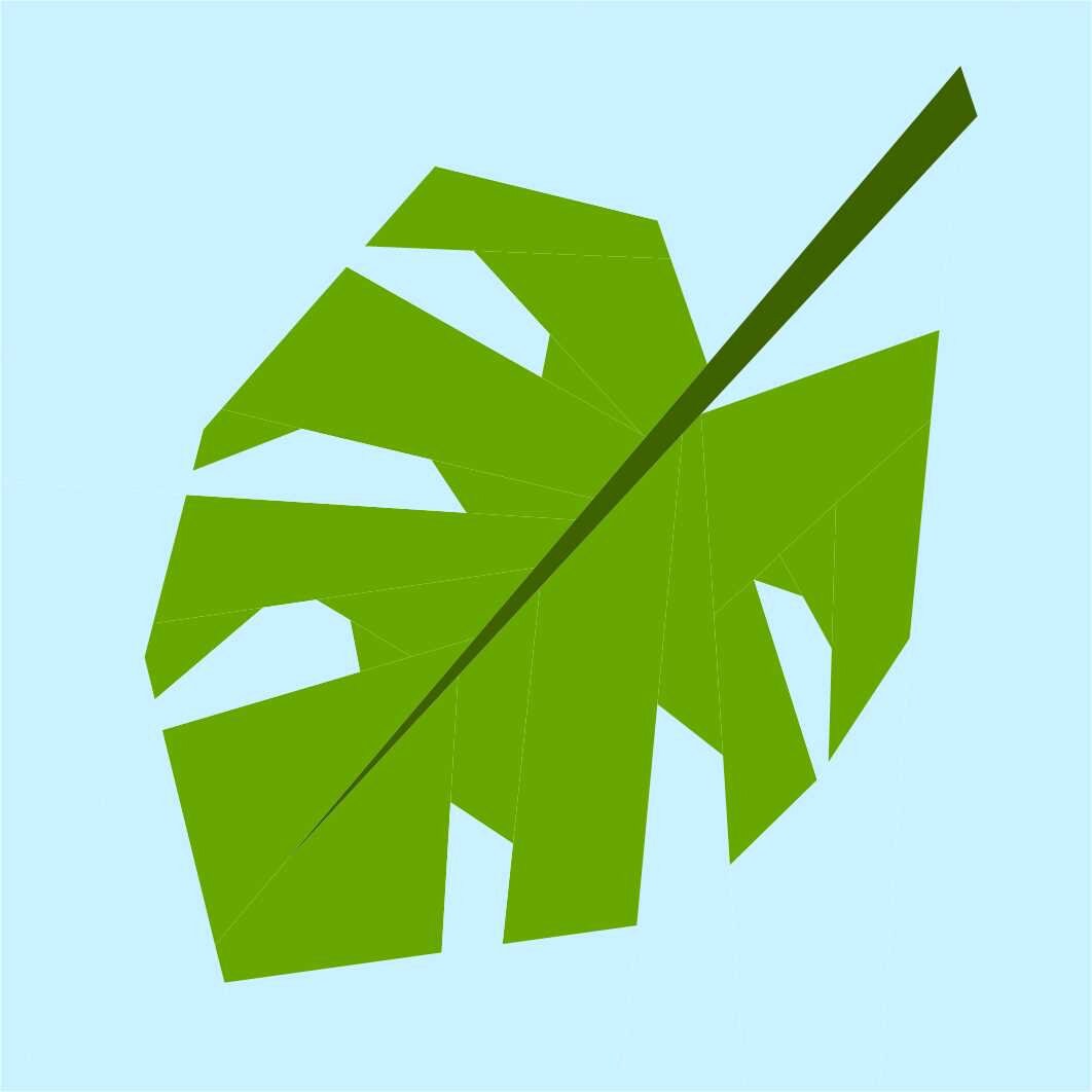 FPP Pattern Palm Leaves and Mostera Foundation Paper Piecing Block Set ...