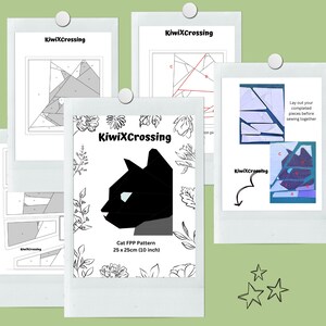 FPP Pattern Cat Foundation Paper Piecing 25x25cm or 10 Inch Modern ...