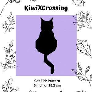 Cat Quilt Block FPP Pattern Foundation Paper Piecing Printable PDF 15.2 ...