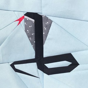 FPP Pattern Sumatran Cobra Snake Foundation Paper Piecing Quilt Block ...