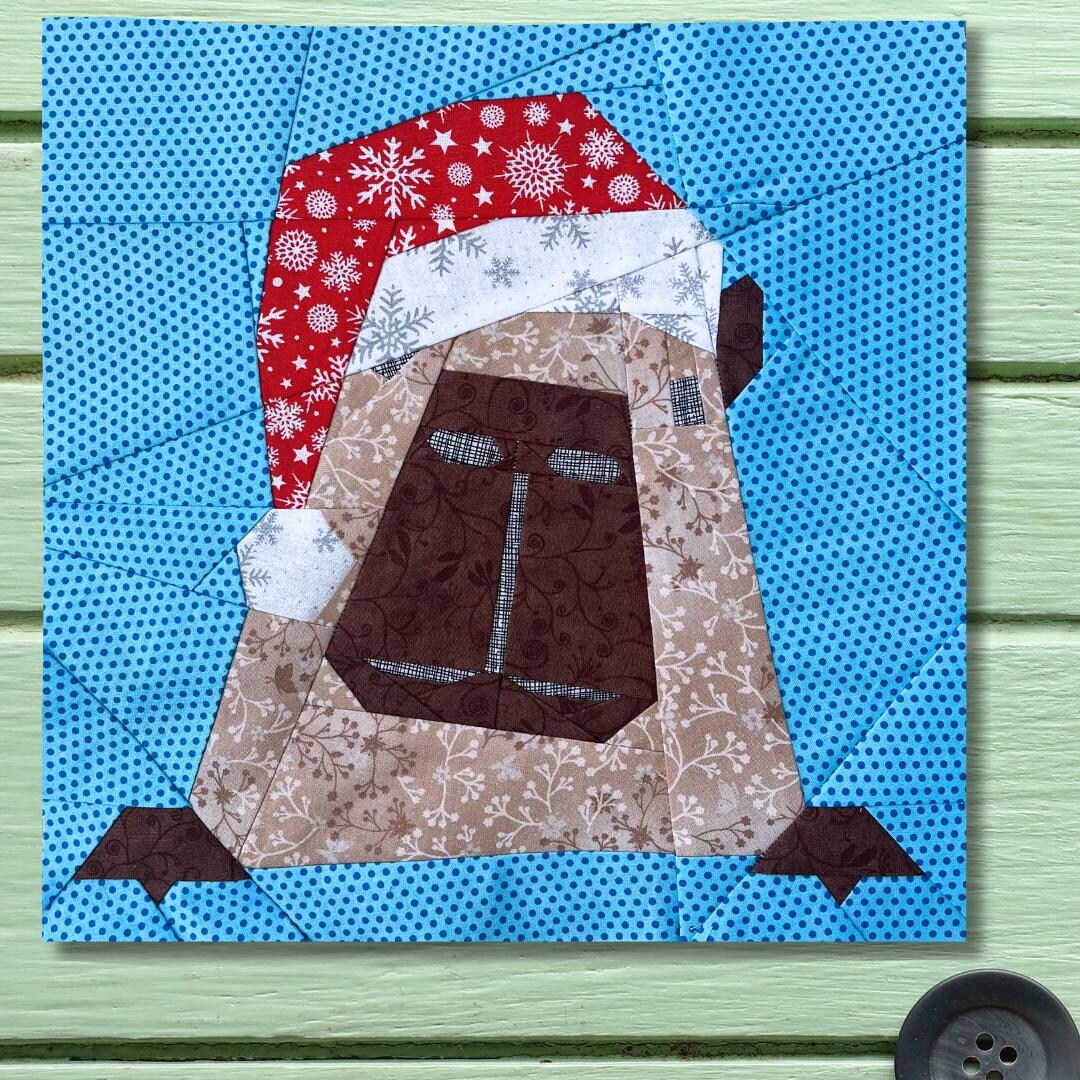 Christmas Capybara Quilt Block Pattern Printable Foundation Paper ...